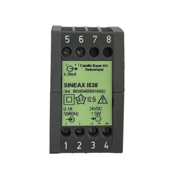 CAMILLE BAUER SINEAX 1538 Transducer 24VDC 4-20mA 0-1A 1.5W 50/60Hz – We Sell Stocks