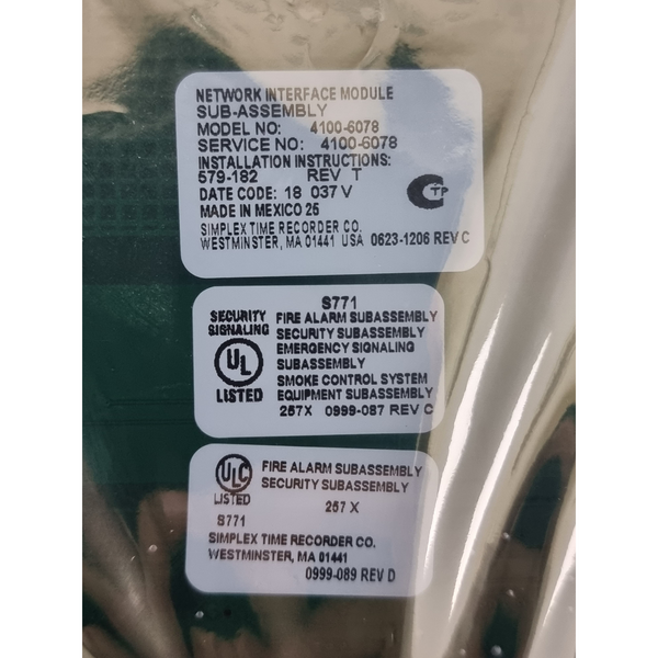 SIMPLEX 4100-6078 Network Interface Module 07431016 – We Sell Stocks