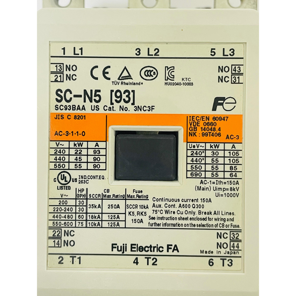 FUJI ELECTRIC SC-N5 [93] Magnetic Contactor SC93BAA-F22 3NC3F – We Sell Stocks