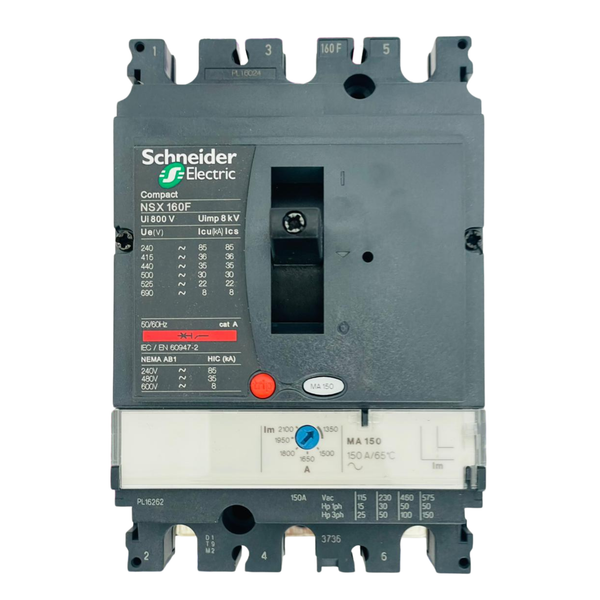 SCHNEIDER ELECTRIC NSX160F Circuit Breaker LV430830 150MA (Made In Pol ...